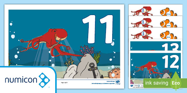 Under the Sea Representing Numbers 11- 20 Sorting Activity
